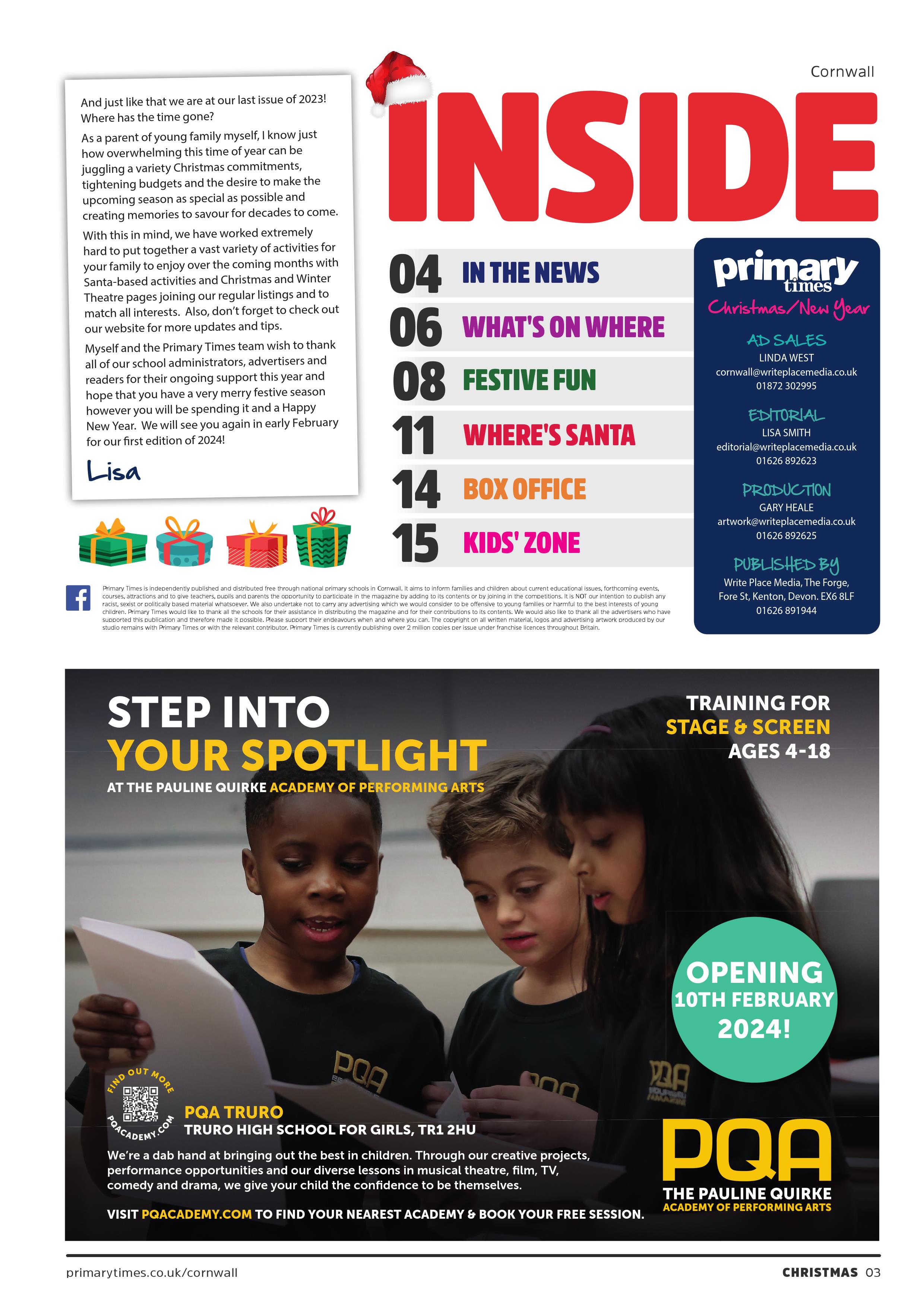 Primary Times Cornwall Christmas 2023